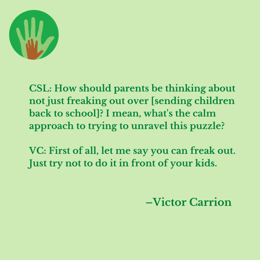 Wednesday 8/19 on GCP with CSL: Dr. Victor Carrion on Coping with Back ...